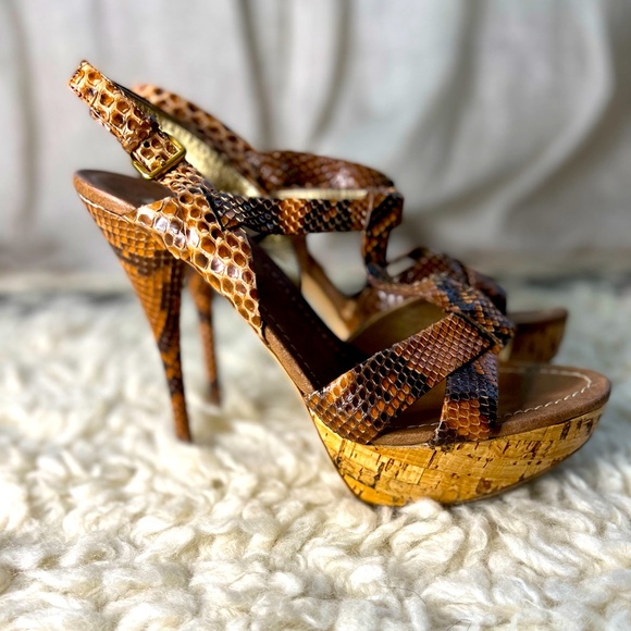 Miu Miu | Shoes | Miu Miu Snake Skin Platform Heels Size Eu4 | Poshmark